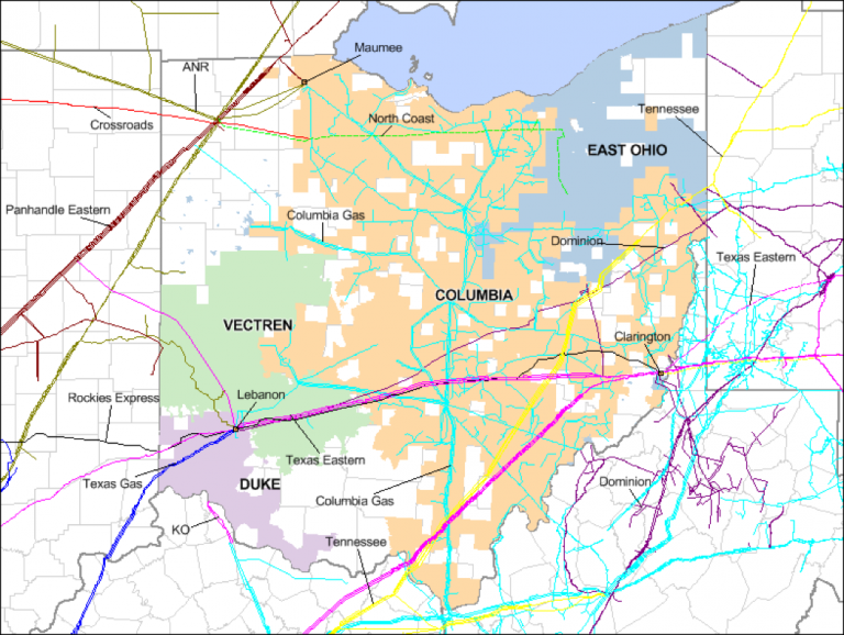 Southeast Ohio counties have natural gas transmission lines - Ohio Gas ...
